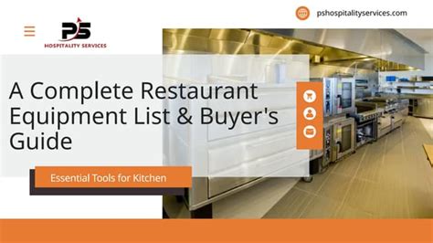 The Ultimate Restaurant Equipment Guide Your Kitchen Checklist Pptx