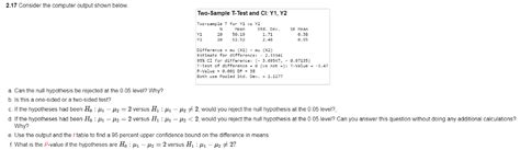 solved 2 17 consider the computer output shown below