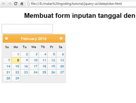 Membuat Form Inputan Tanggal Dengan JQuery UI