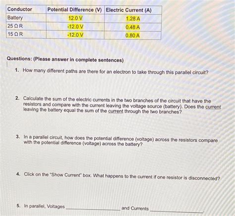 Potential Difference Voltage Parallel Circuit Circuit Diagram