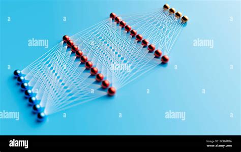 Deep Feed Forward Ai Neural Network Conceptual Illustration Stock