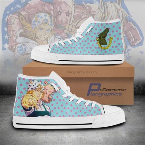 Johnny Joestar Jojos Bizarre Adventure Anime High Top Canvas Shoes