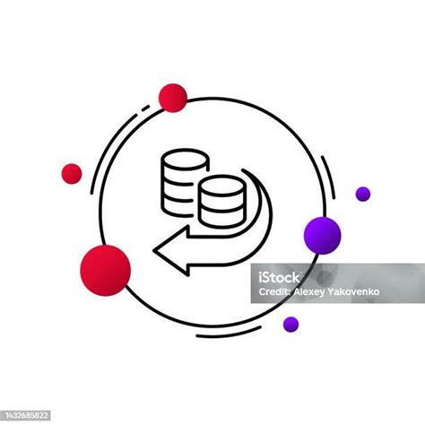 공유 화살표 선 아이콘이 있는 동전 기부 추천 프로그램 재무 관리 수입 돈 투자 급여 지출을 벌 수 있습니다 재무 관리 개념 광고의 벡터 선 아이콘입니다