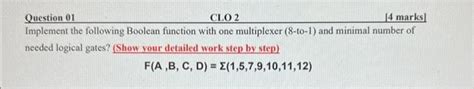 Solved Implement The Following Boolean Function With One Chegg