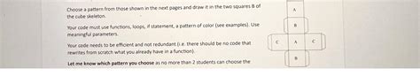Choose A Pattern From Those Shown In The Next Pages Chegg