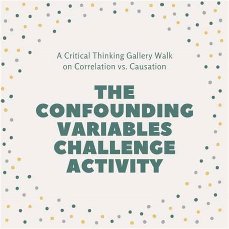 The Confounding Variables Challenge Psychology Or Research Methods Activity