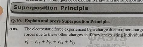 Superposition Principle Q 10 Explain And Prove Superposition Principle