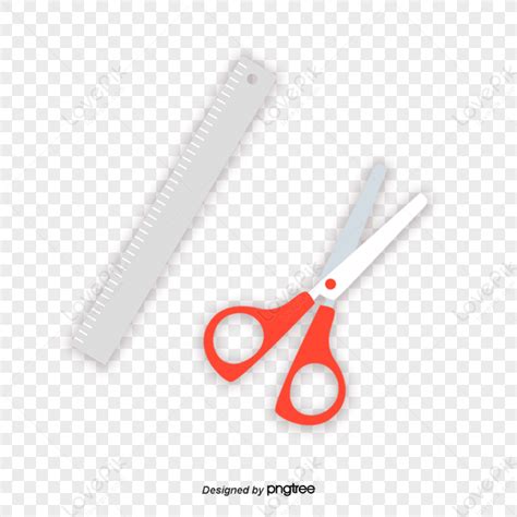 학습 사무용품 자 일러스트 가위눈금자레드측정 도구 Png 일러스트 무료 다운로드 Lovepik