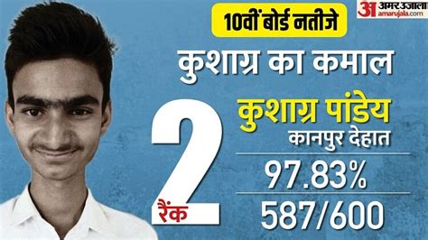 Up Board Class 10th Result 2023 Out Up Board Matric Second Topper Kushagra Pandey Success Story