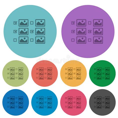 multiple image selection with checkboxes round flat multi colored icons