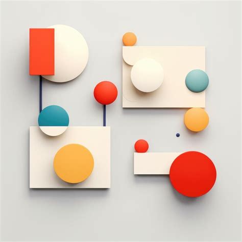 Premium Ai Image Abstract Exploration Of Flat Procedural Shapes A Mosaic Of 4 Vibrant Colors