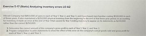 Solved Exercise 5 17 Static ﻿analyzing Inventory Errors Lo
