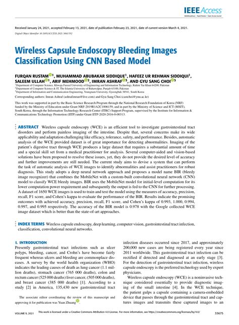 Pdf Wireless Capsule Endoscopy Bleeding Images Classification Using Cnn Based Model