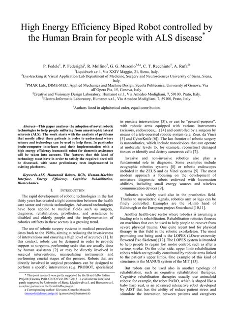 Pdf High Energy Efficiency Biped Robots Controlled By The Human Brain