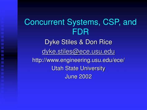 Ppt Concurrent Systems Csp And Fdr Powerpoint Presentation Free Download Id 3280397