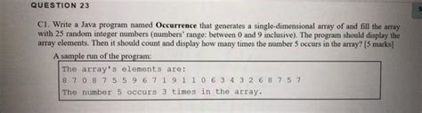 Solved Question 23 5 Ci Write A Java Program Named