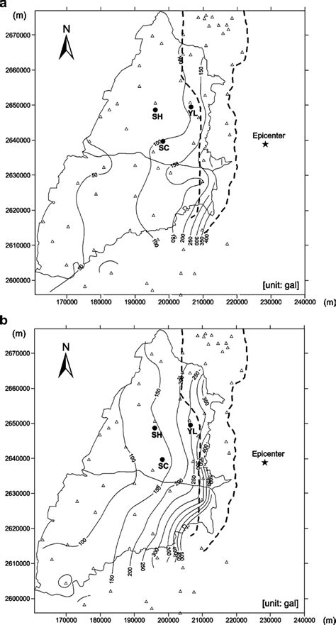 Distributions Of A Vertical Peak Ground Acceleration Pga And B