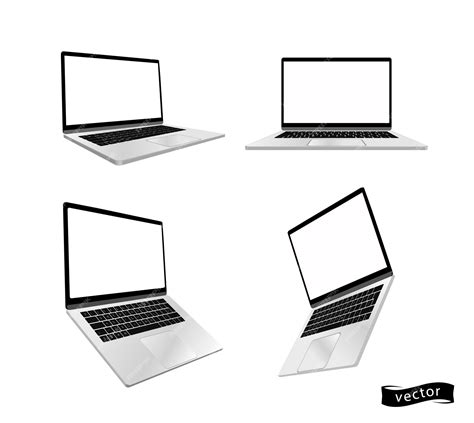 Premium Vector Laptop Computer Template With White Screen And