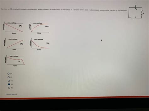 Solved You Have An RC Circuit With The Switch Initially Chegg Com