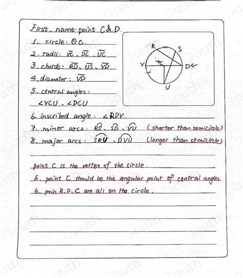 Solved Exercises Using The Diagram At The Right Name The Circle Name Radii Plura Math