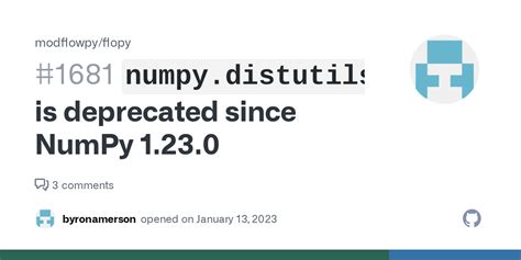 `numpydistutils` Is Deprecated Since Numpy 1230 · Issue 1681 · Modflowpyflopy · Github