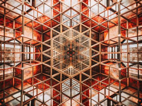 Grunge Background With An Abstract Geometric Grid Creating A Visually