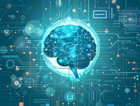 Futuristic Visualization Of Artificial Intelligence Digital Brain With Technology Interface
