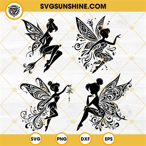 Tinker Bell SVG Bundle Disney Tinker Bell Mandala Zentangle Style SVG