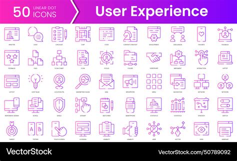 Set Of User Experience Icons Gradient Style Icon Vector Image