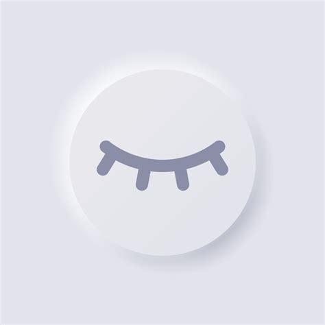 Close Eye Button Icon White Neumorphism Soft Ui Design For Web Design Application Ui And More