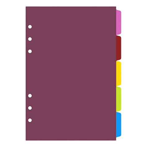 Necvior Durable 6 Ring Binder Dividers Tab Dividers Loose Leaf Spiral