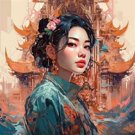 Premium Ai Image Illustration Of A Woman And Abstract Art Ai Generated