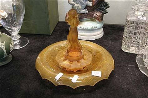 Lot Art Deco Glass Amber Float Bowl