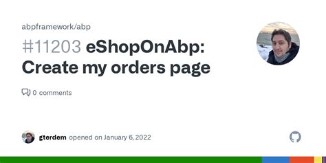 Eshoponabp Create My Orders Page · Issue 11203 · Abpframeworkabp · Github