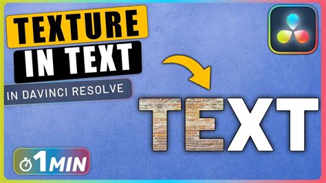 how to add texture inside text in davinci resolve youtube