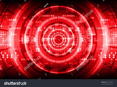 Hitech Computer Digital Technology Concept Red Stock Vector Royalty Free 591079676 Shutterstock