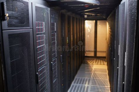 Interior View Of Modern Server Room With Visible Equipment Stock Image Image Of Room System