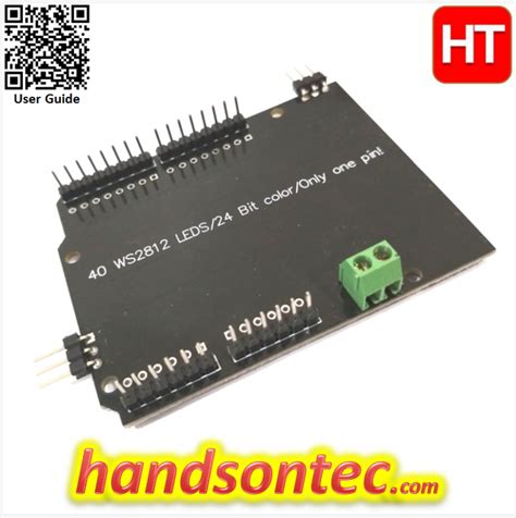 5×8 matrix 40xled rgb ws2812b arduino shield handson tech