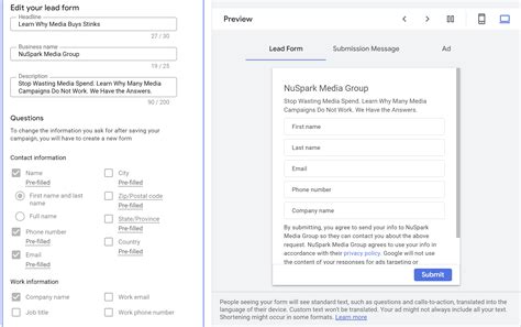Google Lead Form Overview NuSpark Media Group