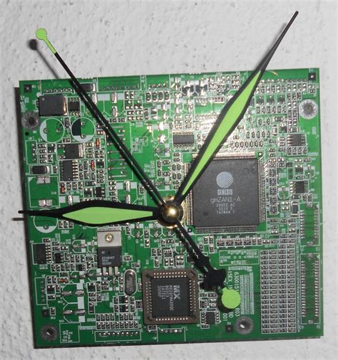 Circuit Board Wall Clock Upcycled Clock Geek Clock Birthday Gift Gold Etsy