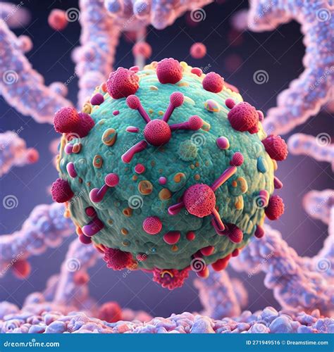 D Macro Virus Cell Stock Illustration Illustration Of Membrane