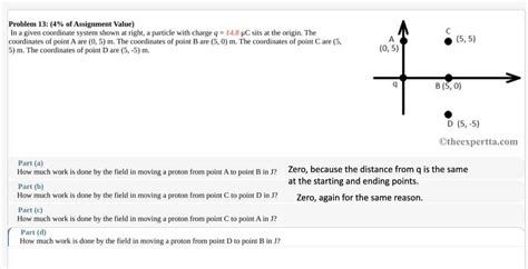 Problem 13 4 Of Assignment Value In A Given Coordinate System Shown At Right A Particle