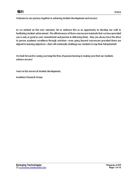 01 Instructors Guide Pdf Emerging Technologies Information