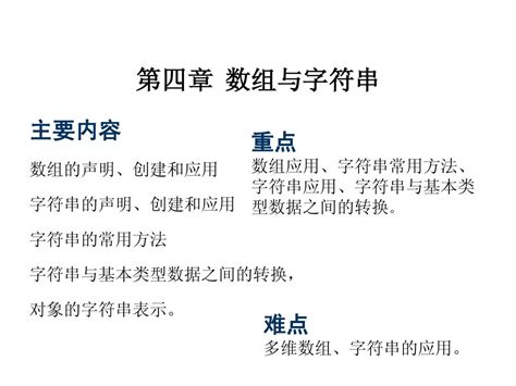第四章数组和字符串 word文档在线阅读与下载 无忧文档