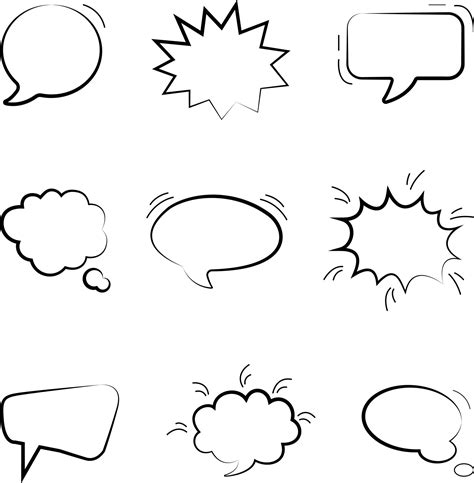 The Vector Of The Speech Bubble The Image Of The Dialog In Black And White Free Vector