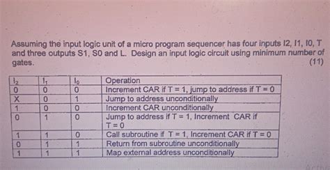 solved assuming the input logic unit of a micro program