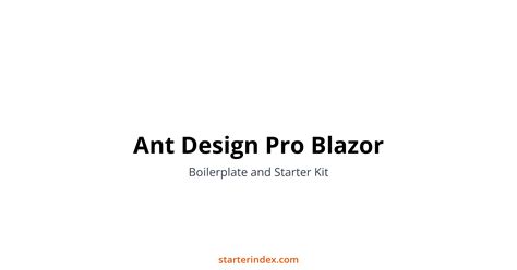 ant design pro blazor starter index