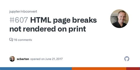 Html Page Breaks Not Rendered On Print · Issue 607 · Jupyternbconvert · Github