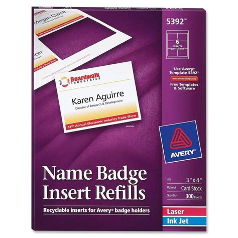 Avery Name Badge Template 5392 Williamson
