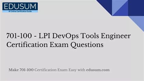 Ppt 701 100 Lpi Devops Tools Engineer Certification Exam Questions Powerpoint Presentation